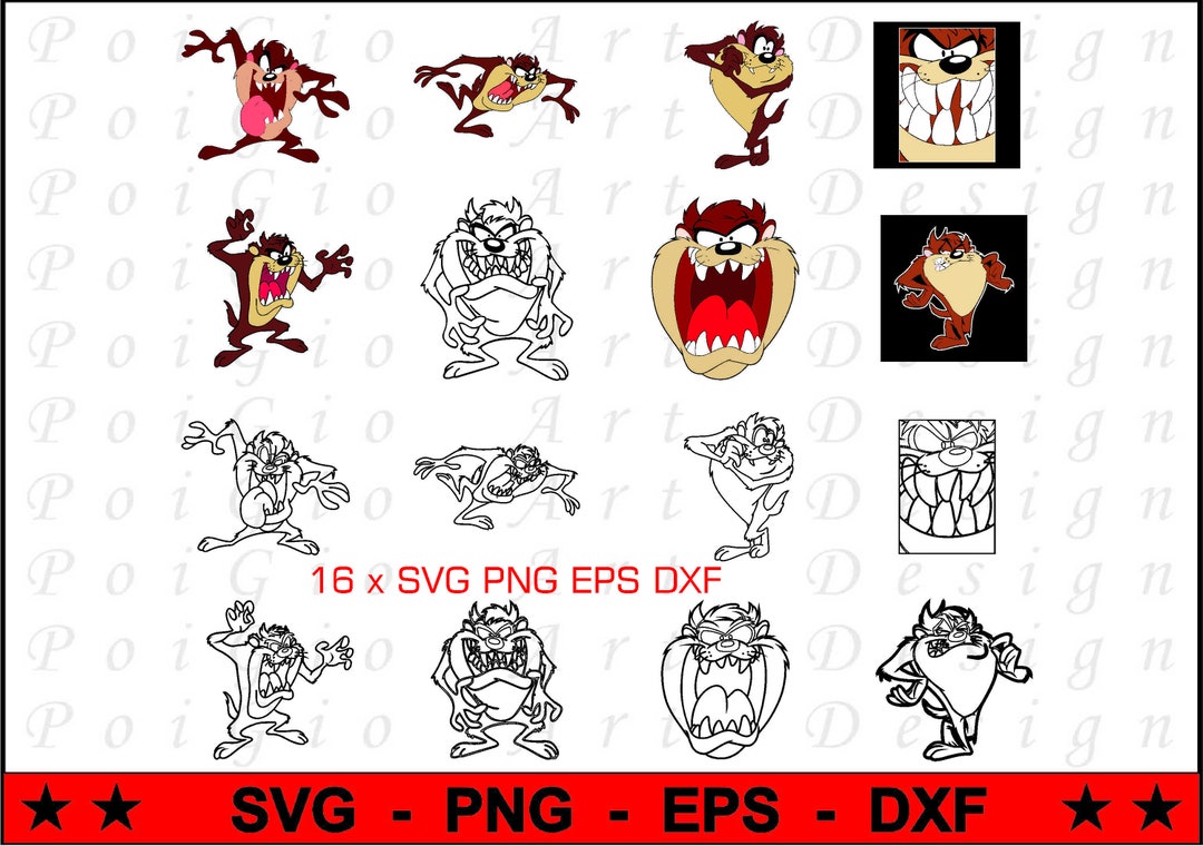 Tasmanian Cartoon Svg Taz Png Instant Download Circuit Svg - Etsy