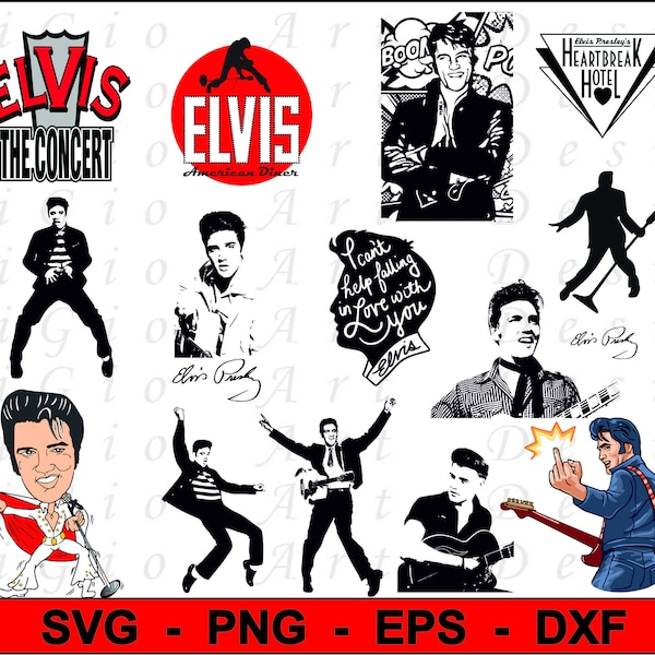 Elvis Presley Clipart Svg Etsy