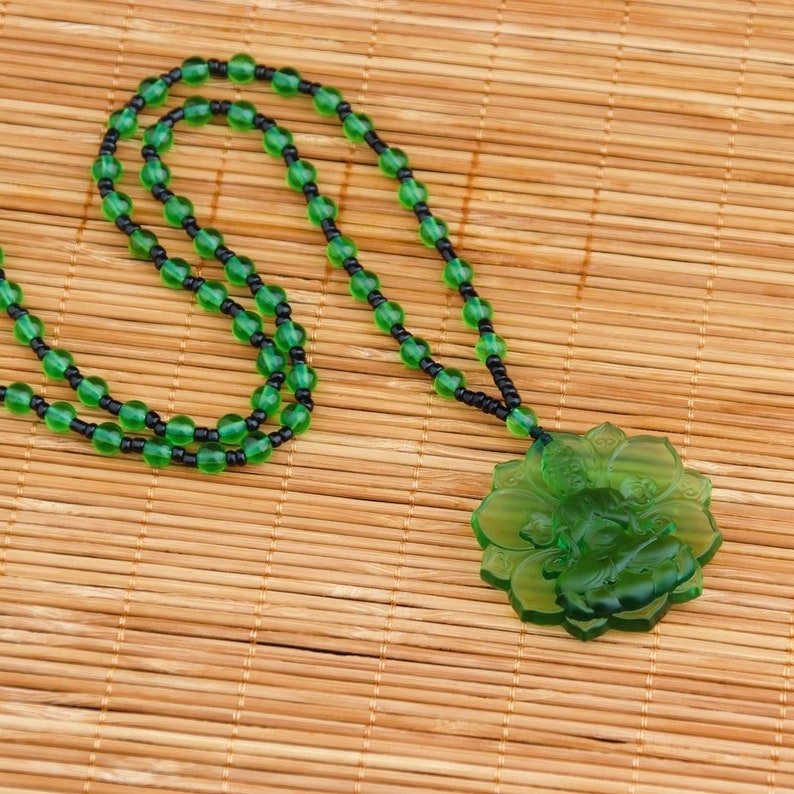 Jade Tara Pendant Necklace: Buddhist Amulet Jewelry - Etsy