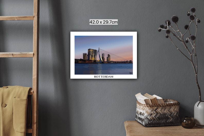 Poster Drawing Rotterdam by Night - Etsy