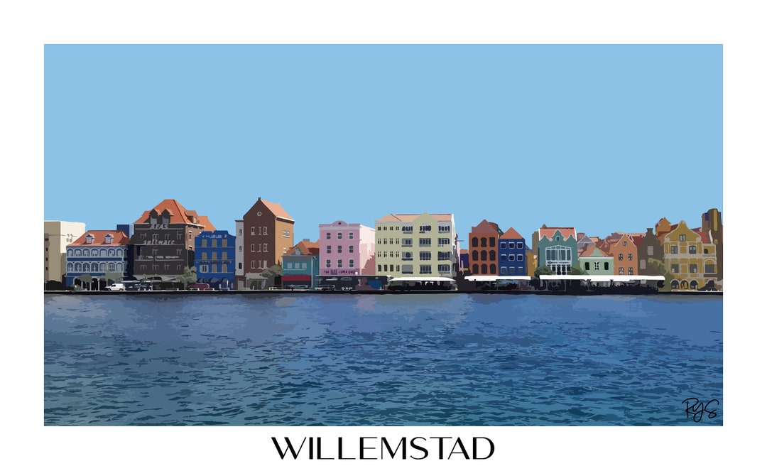 Poster Drawing Willemstad - Etsy