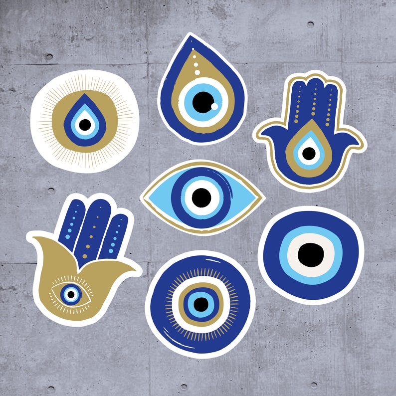 Evil Eye Symbol Sticker Turkish Evil Eye Protection Vinyl Waterproof ...
