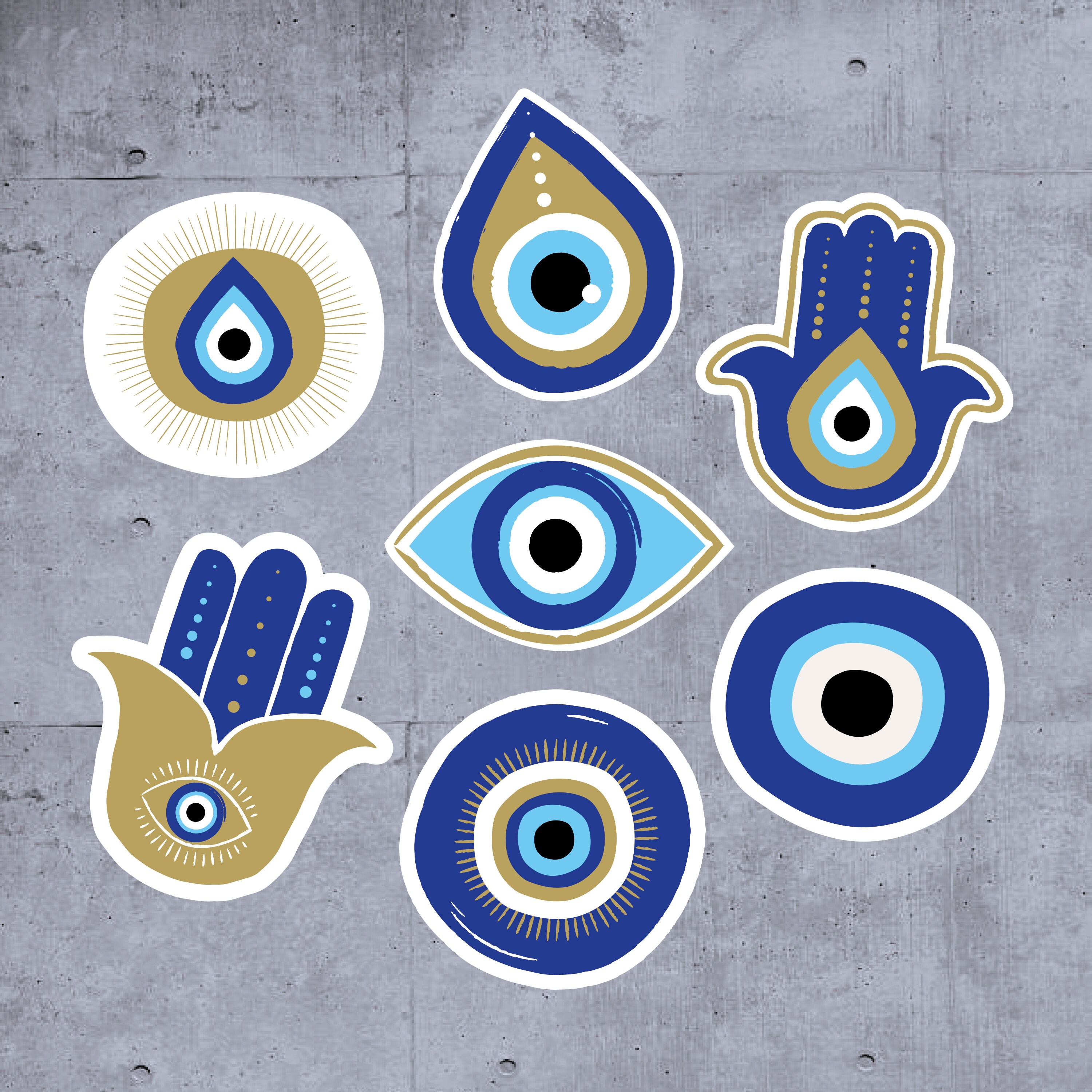 Evil Eye Symbol Sticker Turkish Evil Eye Protection Vinyl Waterproof ...