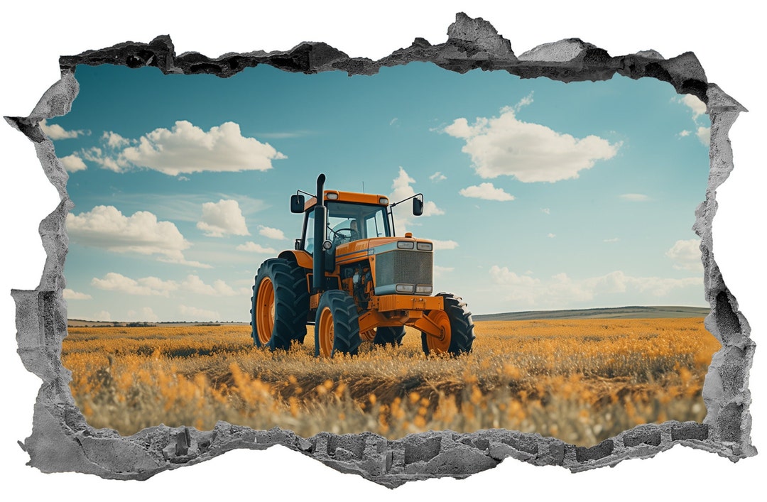 Tractor Construction Farming Decal Wall Stickers Kids Bedroom Wall Art ...