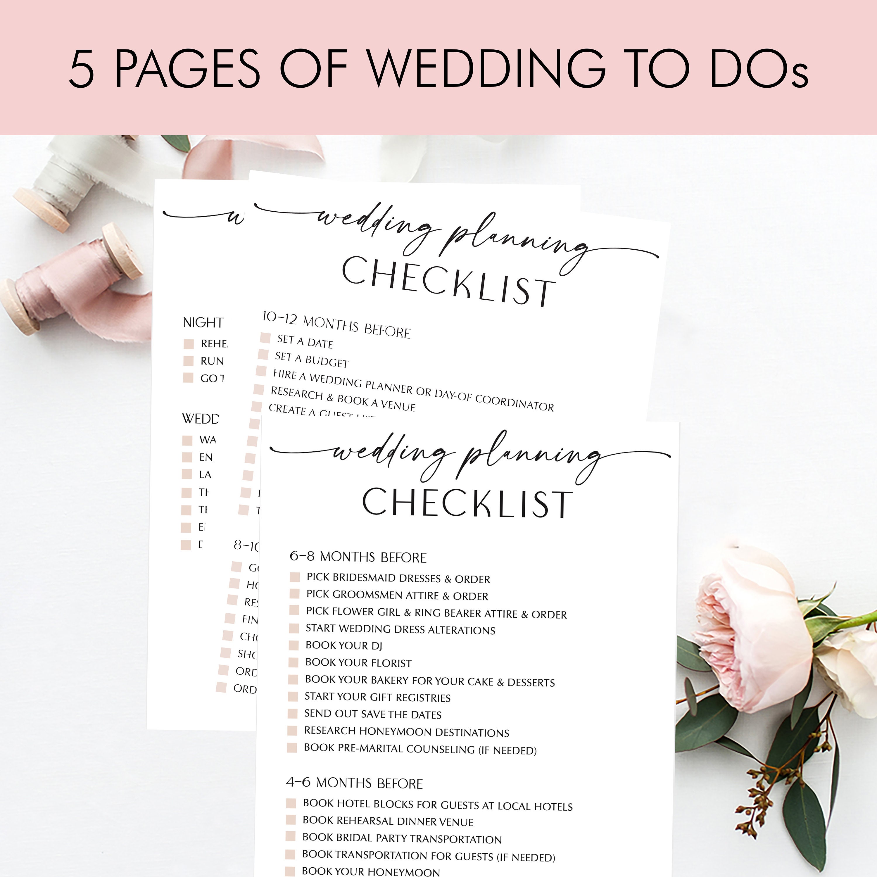 Wedding Checklist, Wedding Timeline, Wedding to Do List, Wedding ...