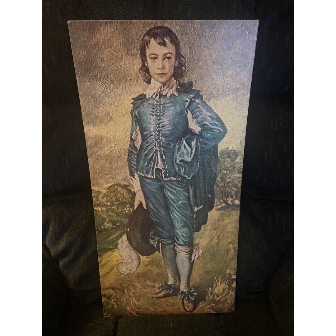 Vtg 24x12 Art Print Litho Canvas Board Victorian Young Man Portrait ...