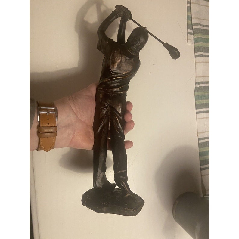 Handmade Bronze Male Golfer Statue Sculpture Figure After Hitting Ball ...