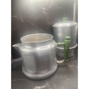 Vtg Drip-o-lator Aluminum Small 2 6 Cup Drip Coffee Pot 4 Pieces Green ...