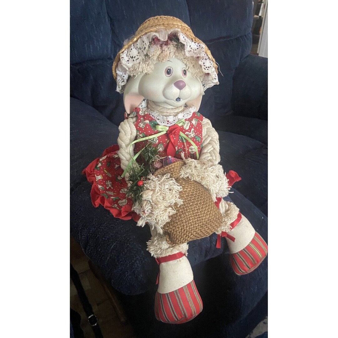 House of Lloyd 1994 Veg Christmas Rabbit Holiday Shelf Sitter Flossy ...