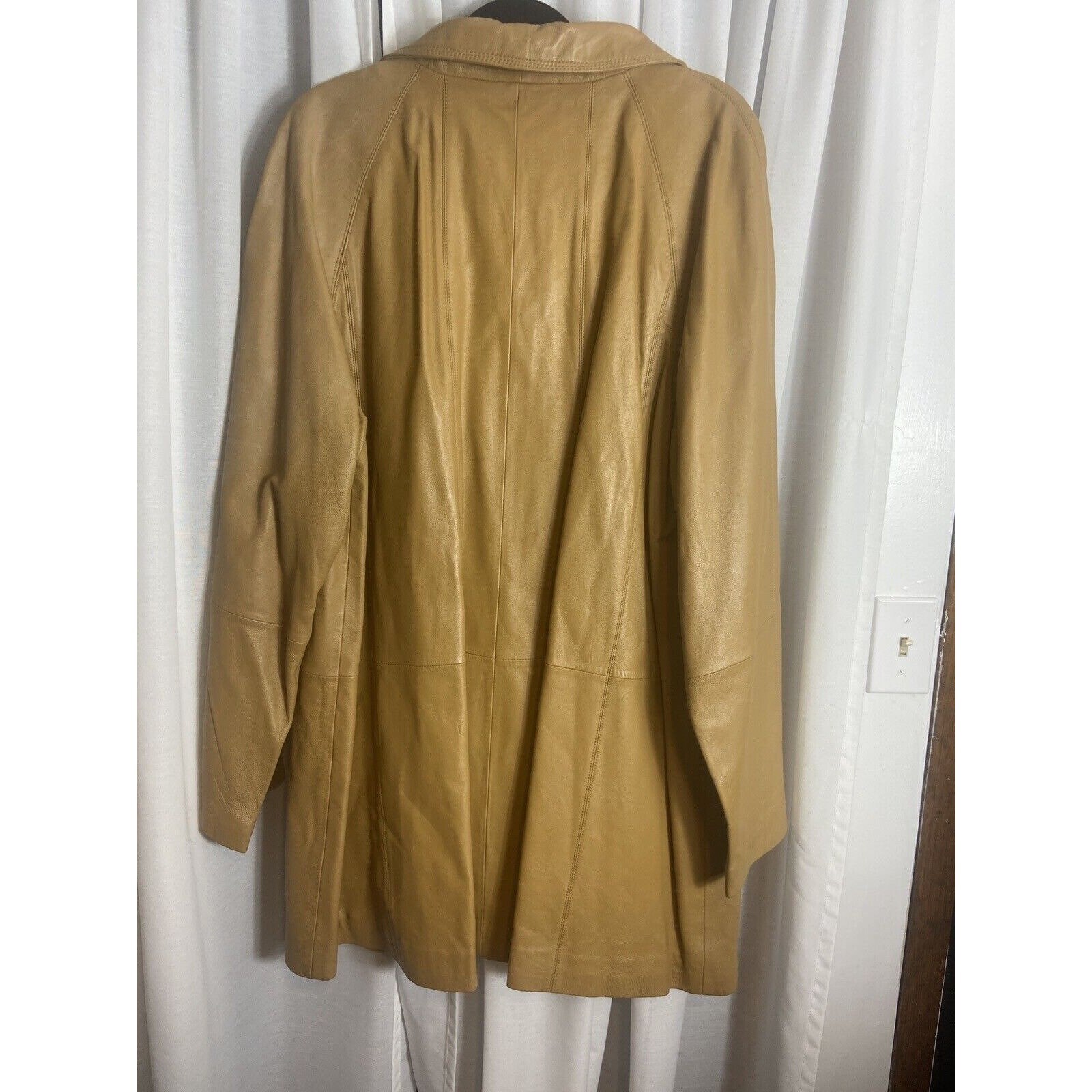 Centigrade Women's Leather Jacket XL Carmel Mustard Color Floral Roses ...