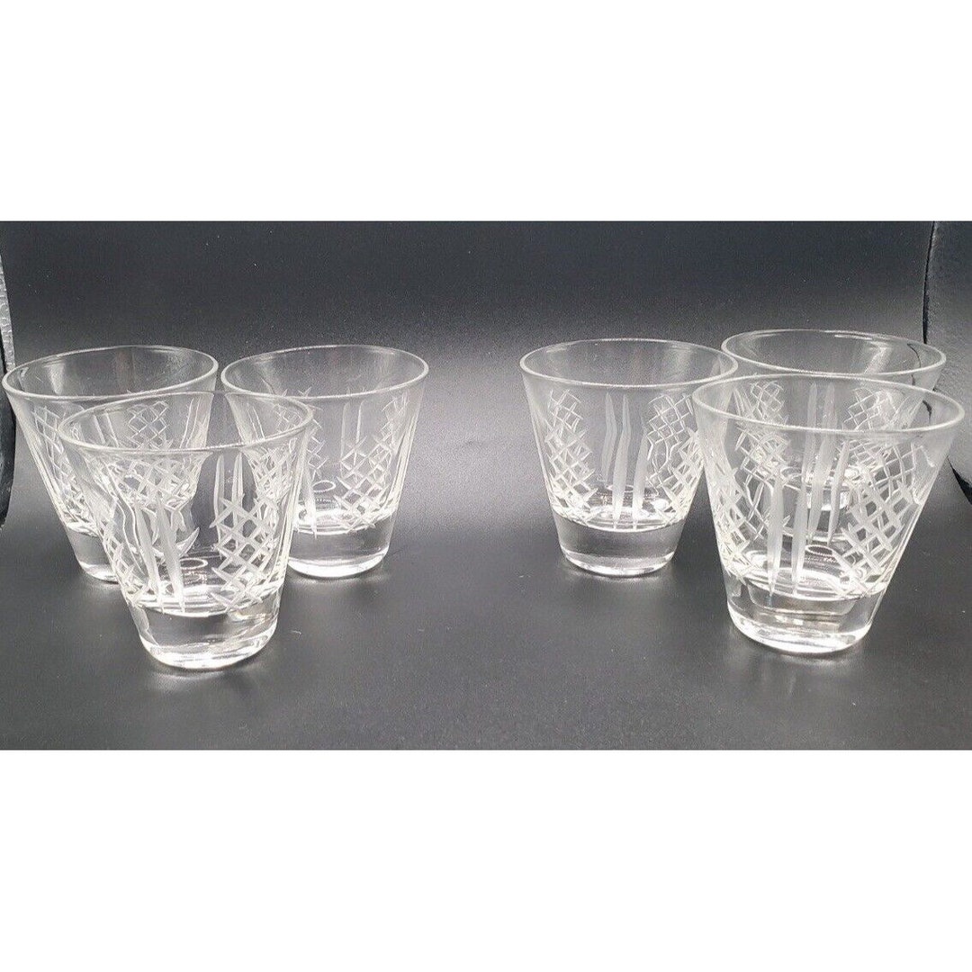 Cut Glass Set of 6 Beautiful Large Shot Glasses Cut Design Barware - Etsy