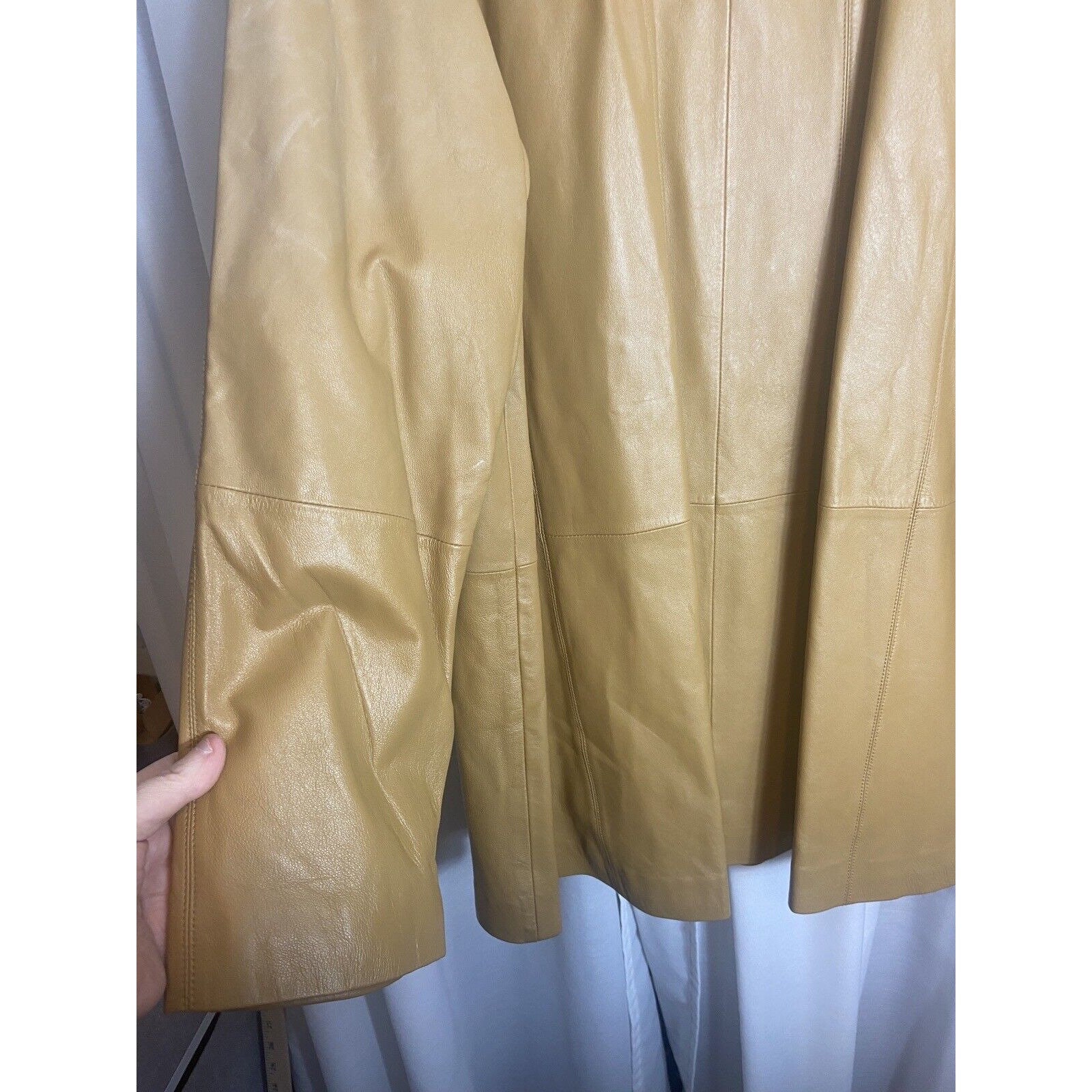 Centigrade Women's Leather Jacket XL Carmel Mustard Color Floral Roses ...