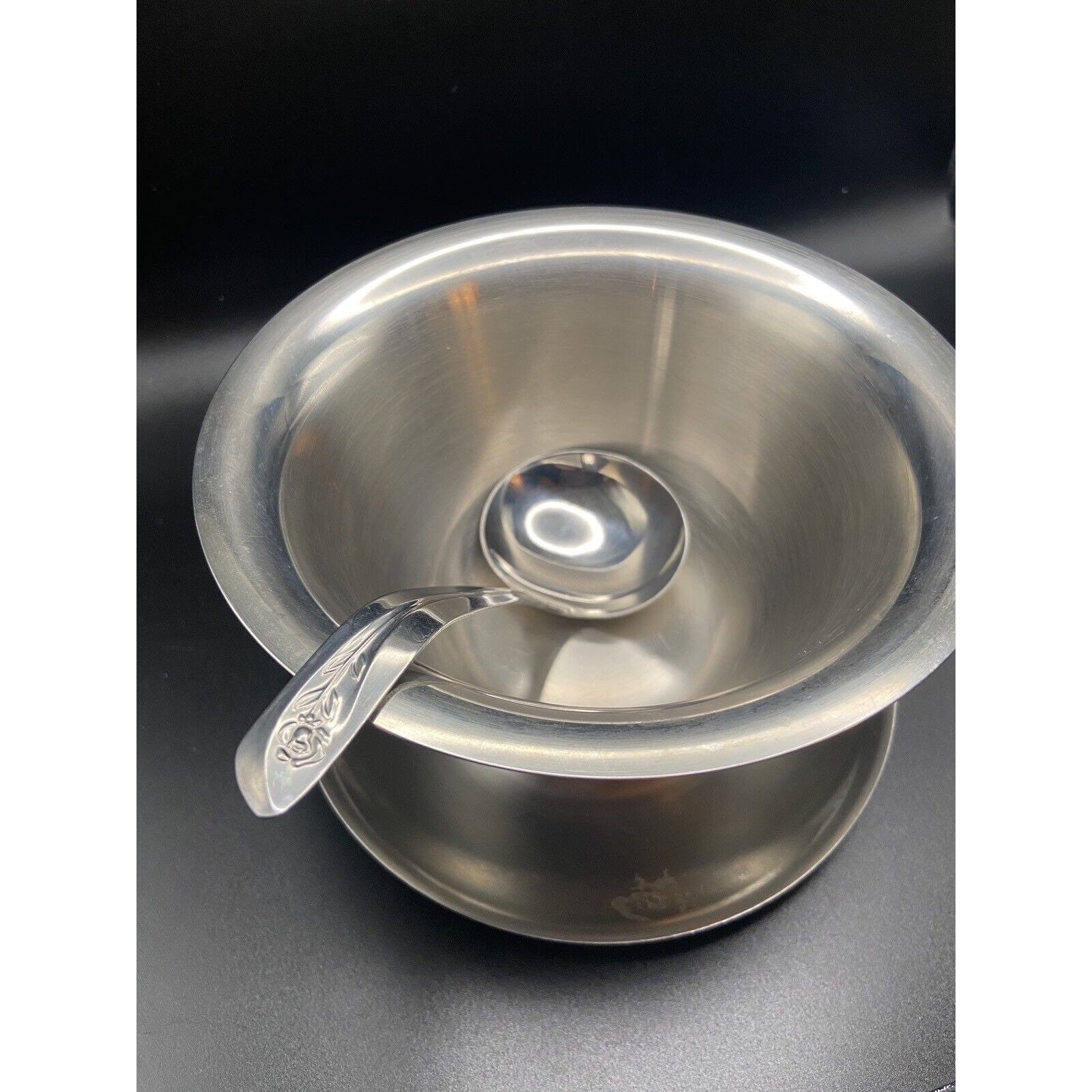 Vintage Stainless Steel Gravy Bowl & Ladle Denmark 18/8 Serve Ware ...