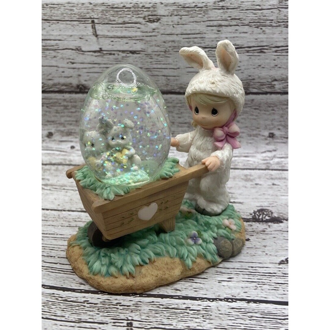 Precious Moments Snow-globe Figurine Easter Lamb Bunny Bunnies 4 Inches ...