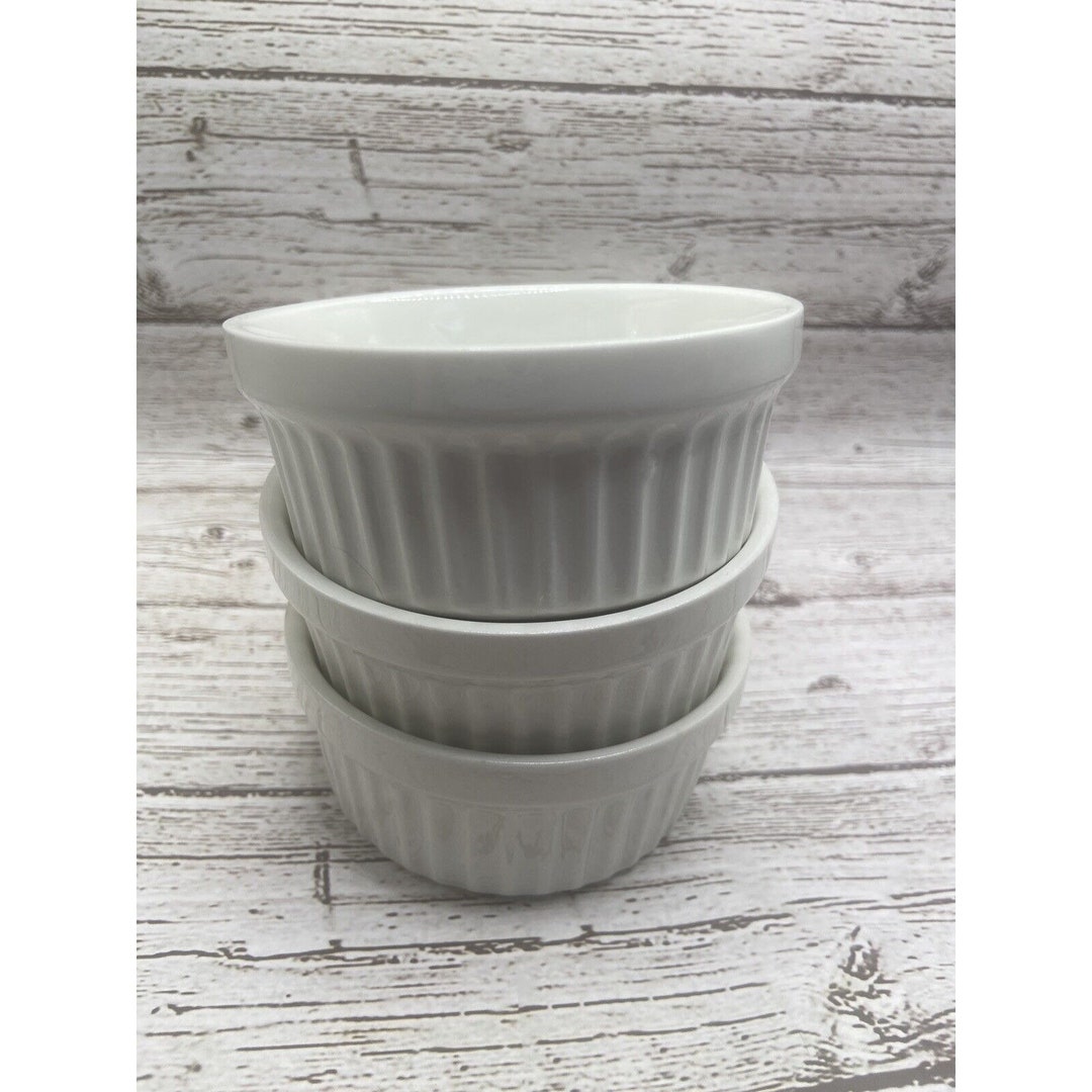 Set 3 Johnson Bros Small Individual Ramekins/souffle White Made in ...
