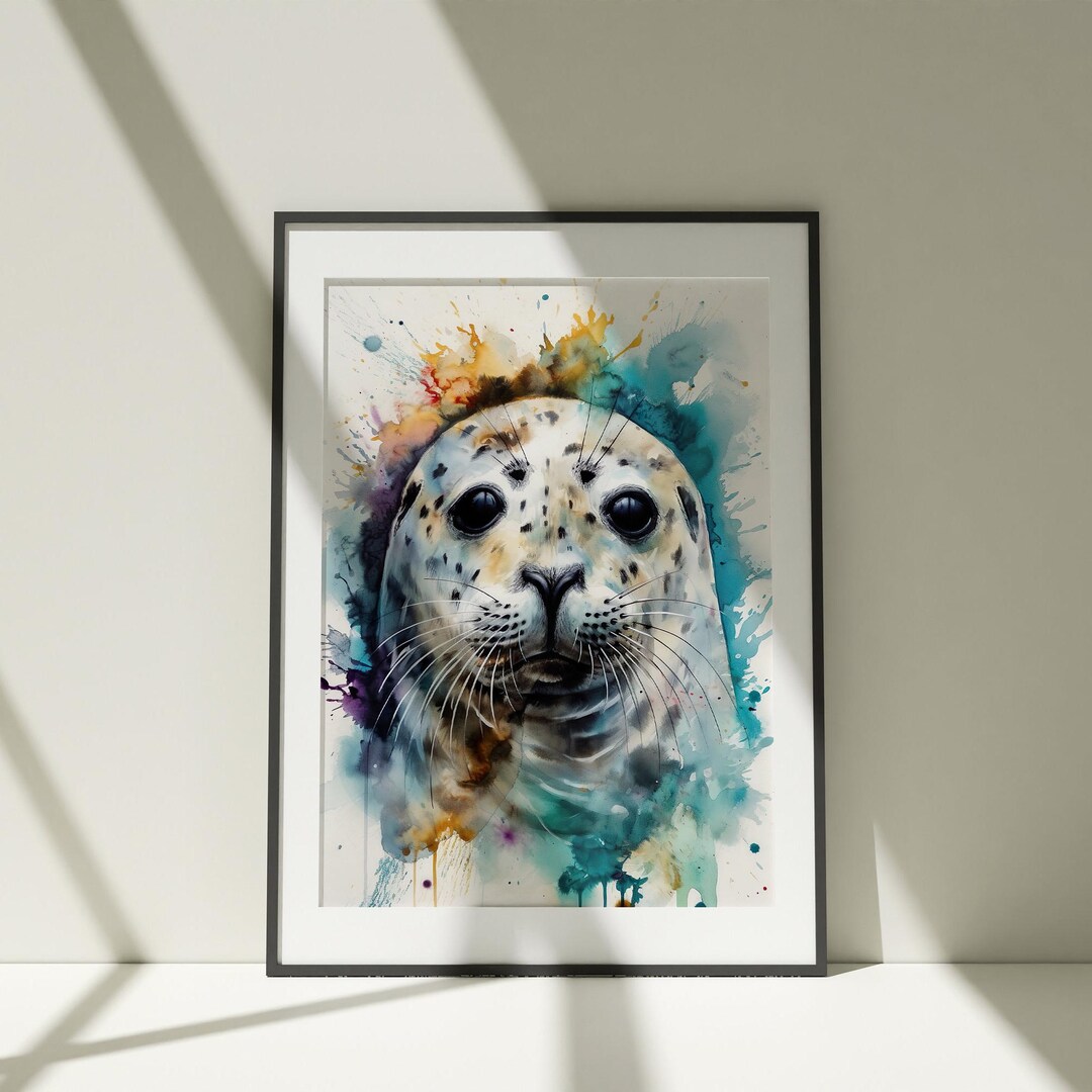Seal Watercolor Clipart | Ocean Animal Digital Download | Marine Mammal ...
