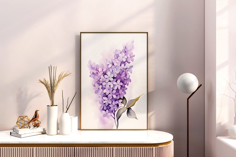 Watercolor Lilacs Poster Painting, Wall Art, Canvas Poster, Gift ...