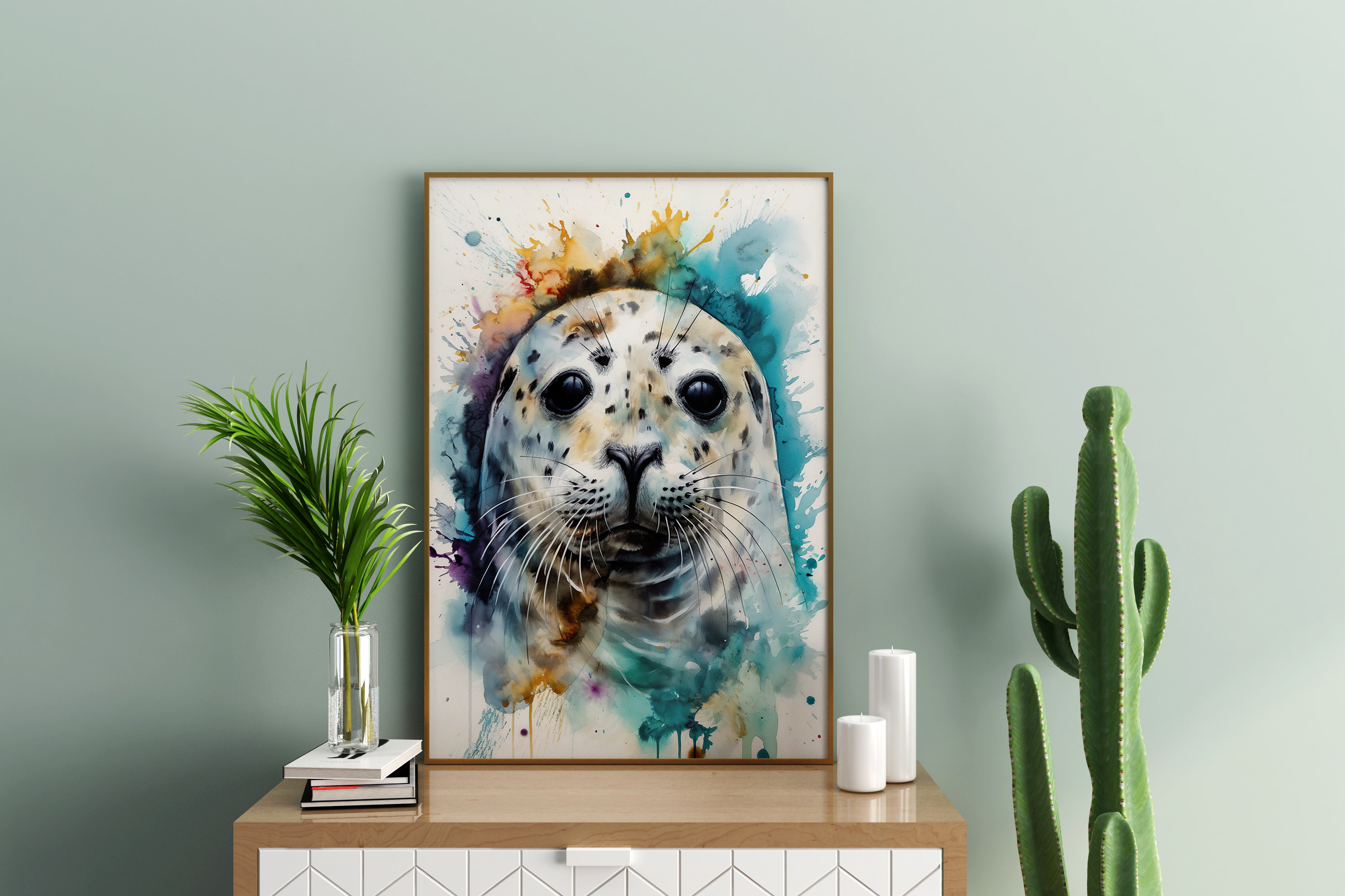 Seal Watercolor Clipart | Ocean Animal Digital Download | Marine Mammal ...