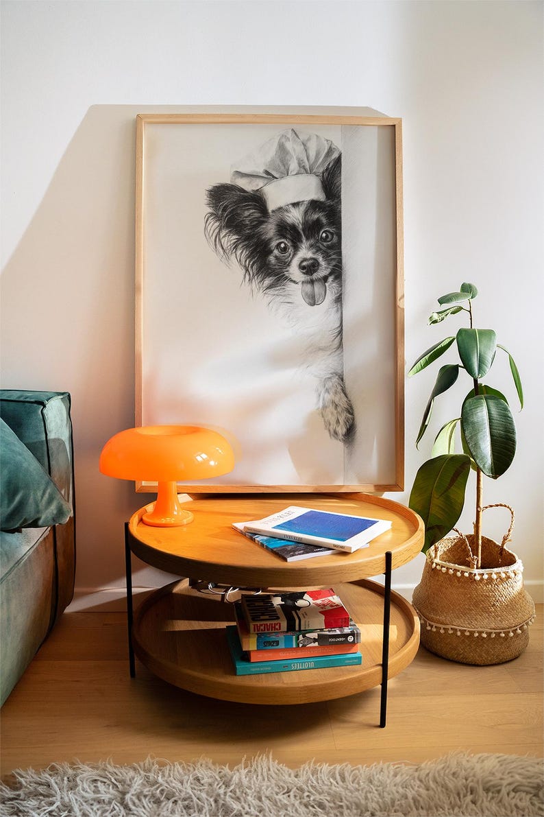 Papillon Dog Chef Sketch Print – Detailed Pencil Kitchen Wall Art - Etsy