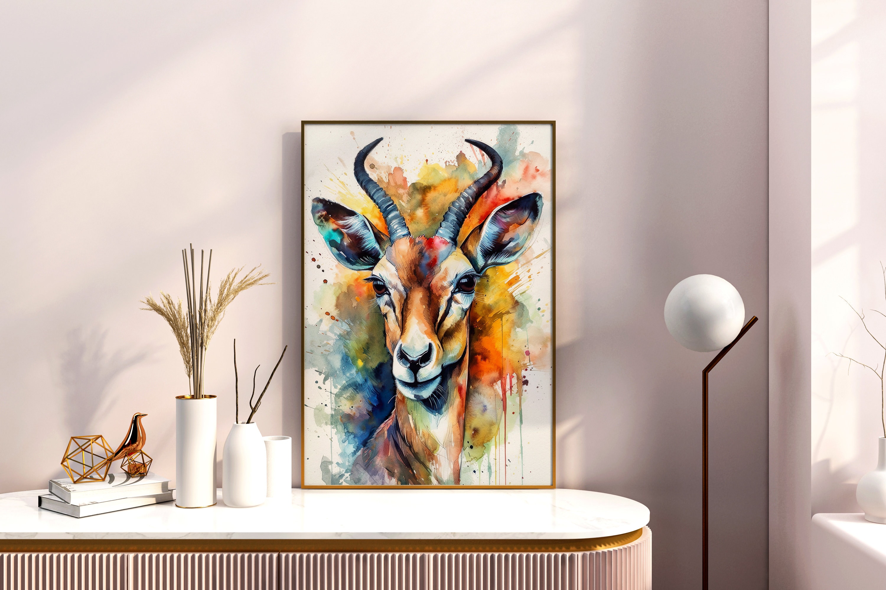 Watercolor Kudu Painting Wall Art Canvas Poster Gift - Etsy