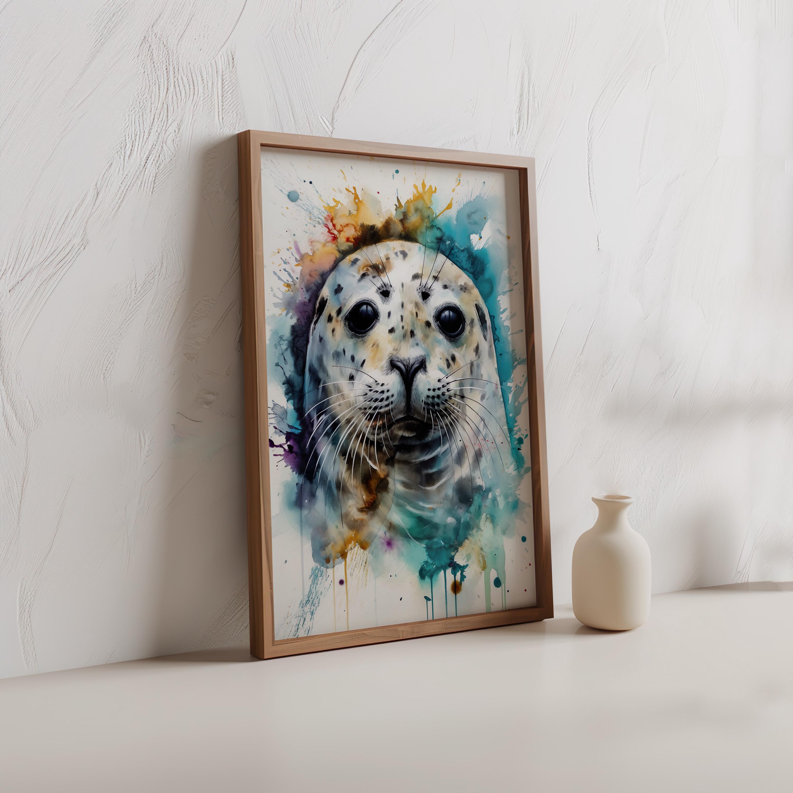 Seal Watercolor Clipart | Ocean Animal Digital Download | Marine Mammal ...