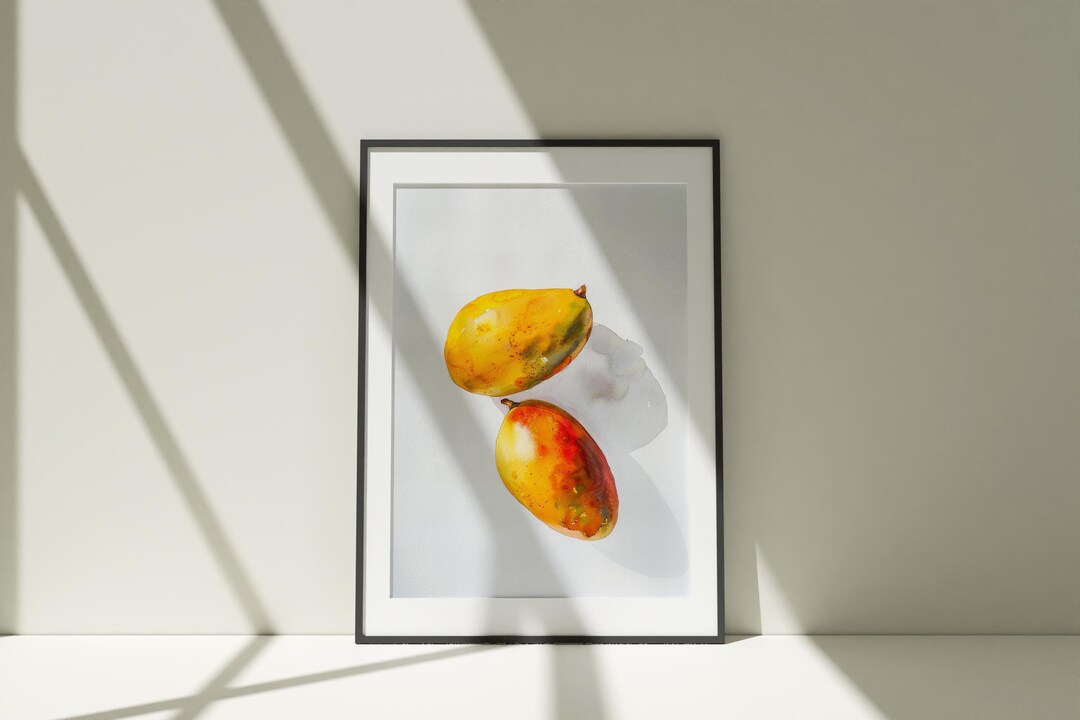 Mangoes Painting, Wall Art, Canvas Poster, Watercolor Print, Colorful ...