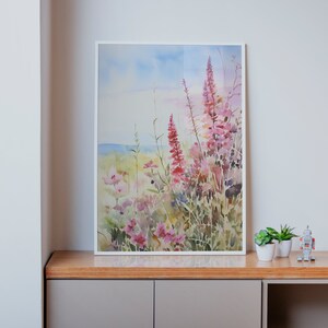 Wildflowers Wall Art Poster, Painting, Canvas Poster Gift, Watercolor ...