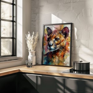 Fossa Painting Wall Art, Canvas Poster, Gift, Watercolor, Colorful ...