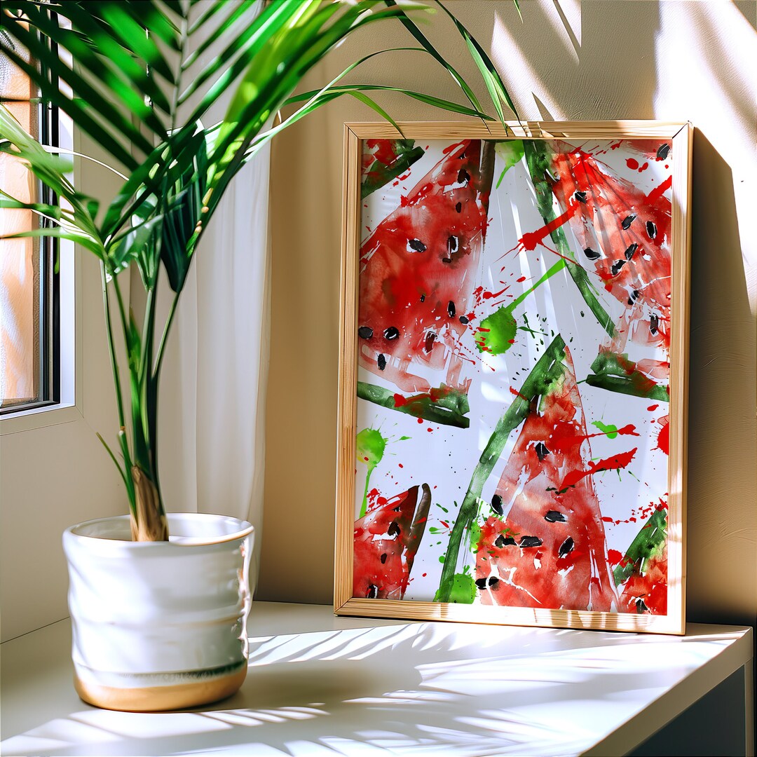 Watermelon Wall Art, Kitchen Food Print, Painting, Canvas Poster ...