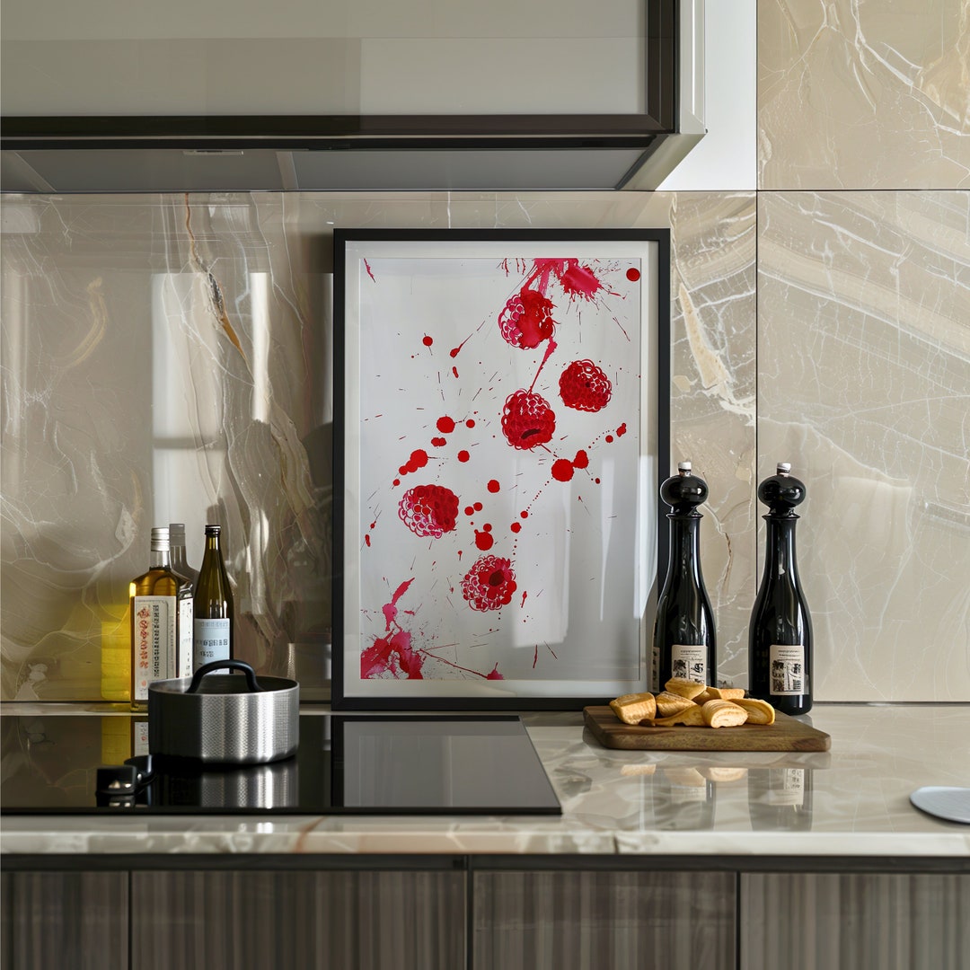 Raspberry Art Print, Watercolor Raspberry Painting, Wall Art, Canvas ...