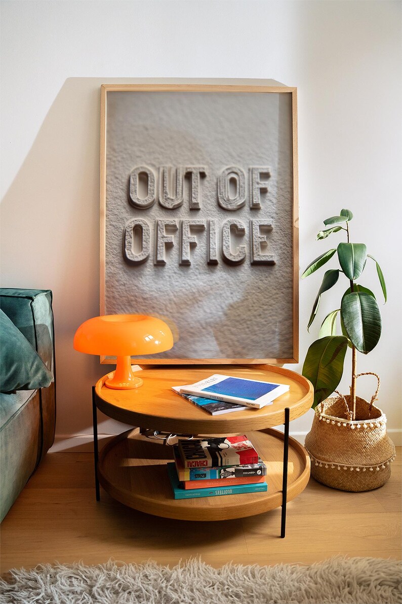 Out of Office Typography Print – Modern Minimalist Neutral Office Quote ...