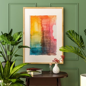 Abstract Lines Wall Art, Painting, Canvas Poster, Watercolor, Colorful ...