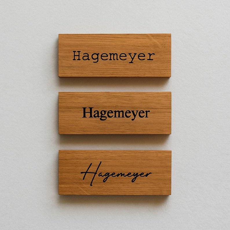 Personalized Oak Door Sign – Solid Oak Name Sign With Laser Engraving ...
