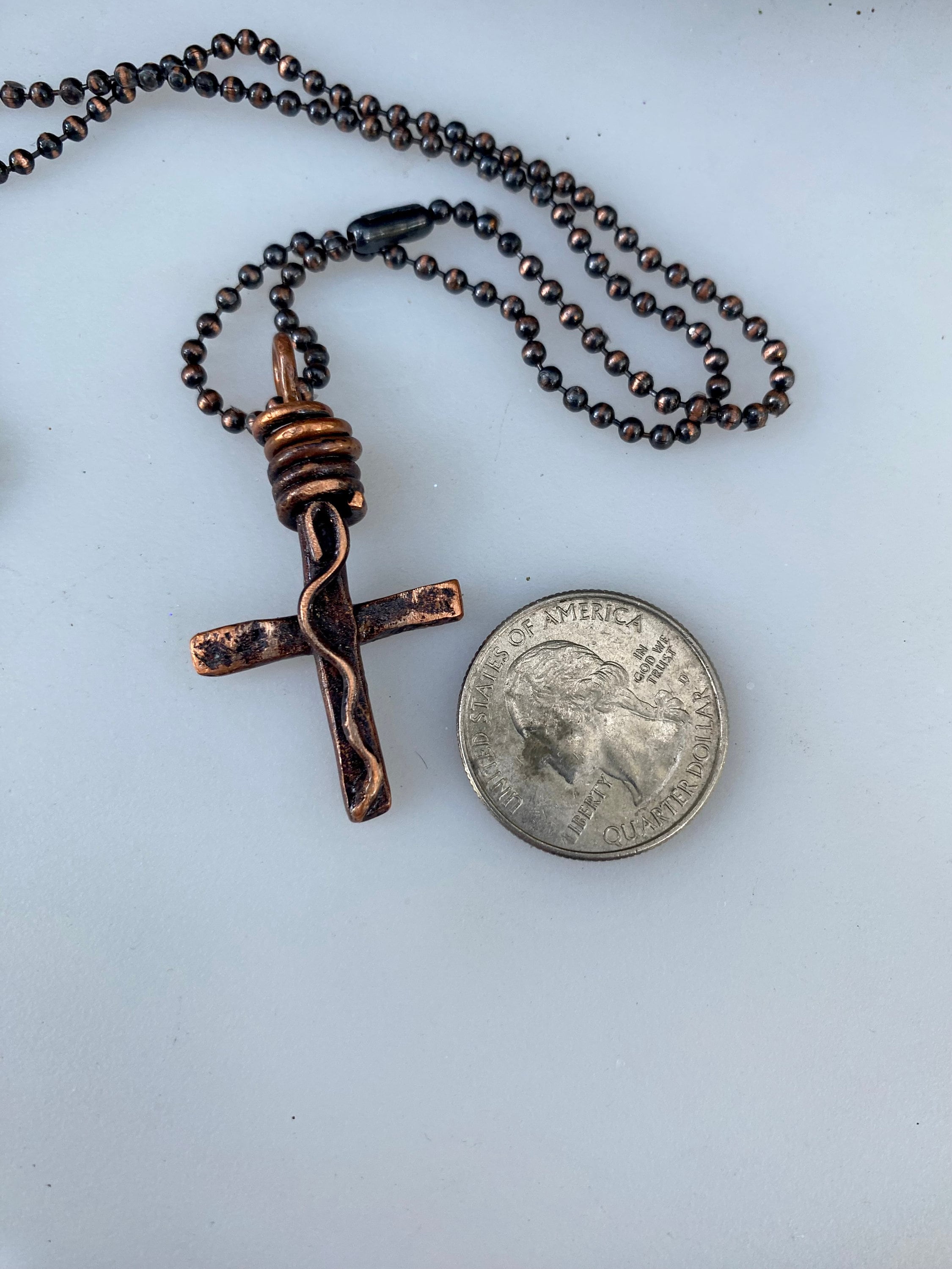 Rustic Handmade Hammered Antiqued Copper Cross Necklace - Etsy