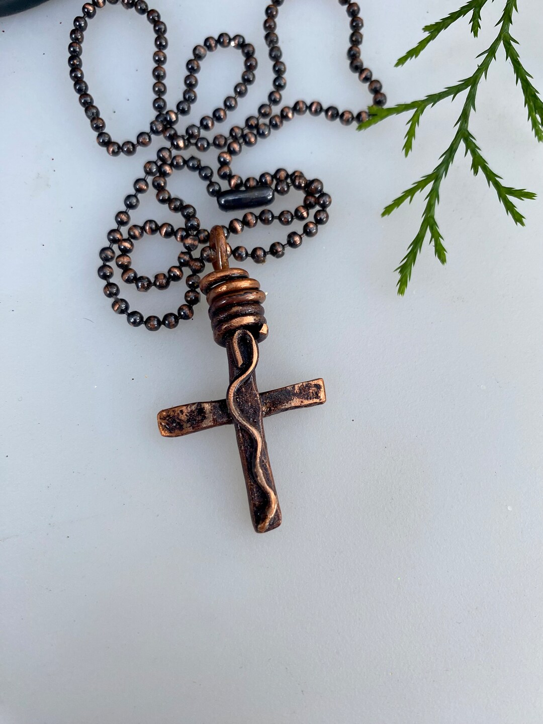 Rustic Handmade Hammered Antiqued Copper Cross Necklace - Etsy