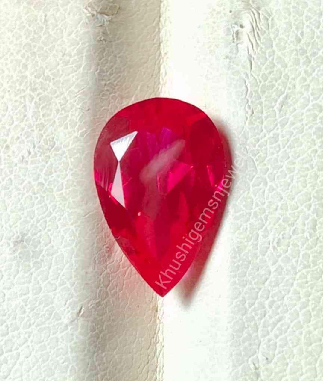 Pigeon Blood Ruby Pear Cut Teardrop Lab Created Loose Gemstone for ...