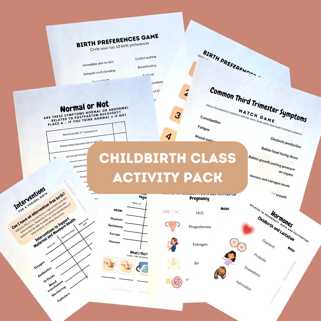 Childbirth/prenatal Activity Package for Childbirth Educators and ...