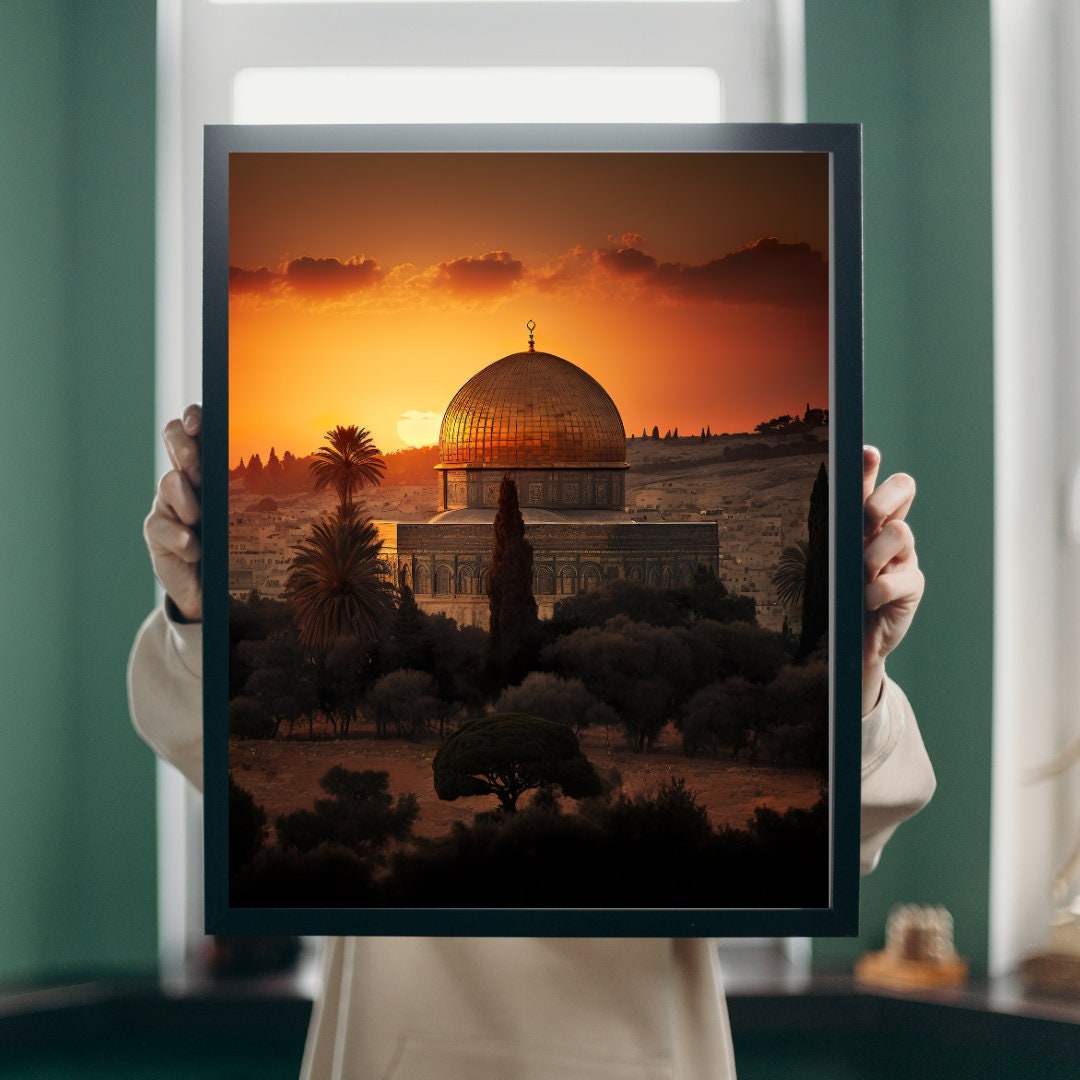 Al Aqsa Mosque Dark Wood Framed Poster - Etsy