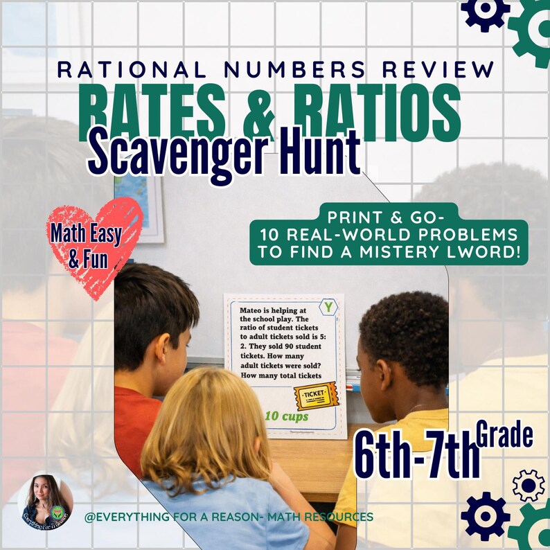 Ratios & Unit Rates Scavenger Hunt | 6th Grade Math Printable Task ...