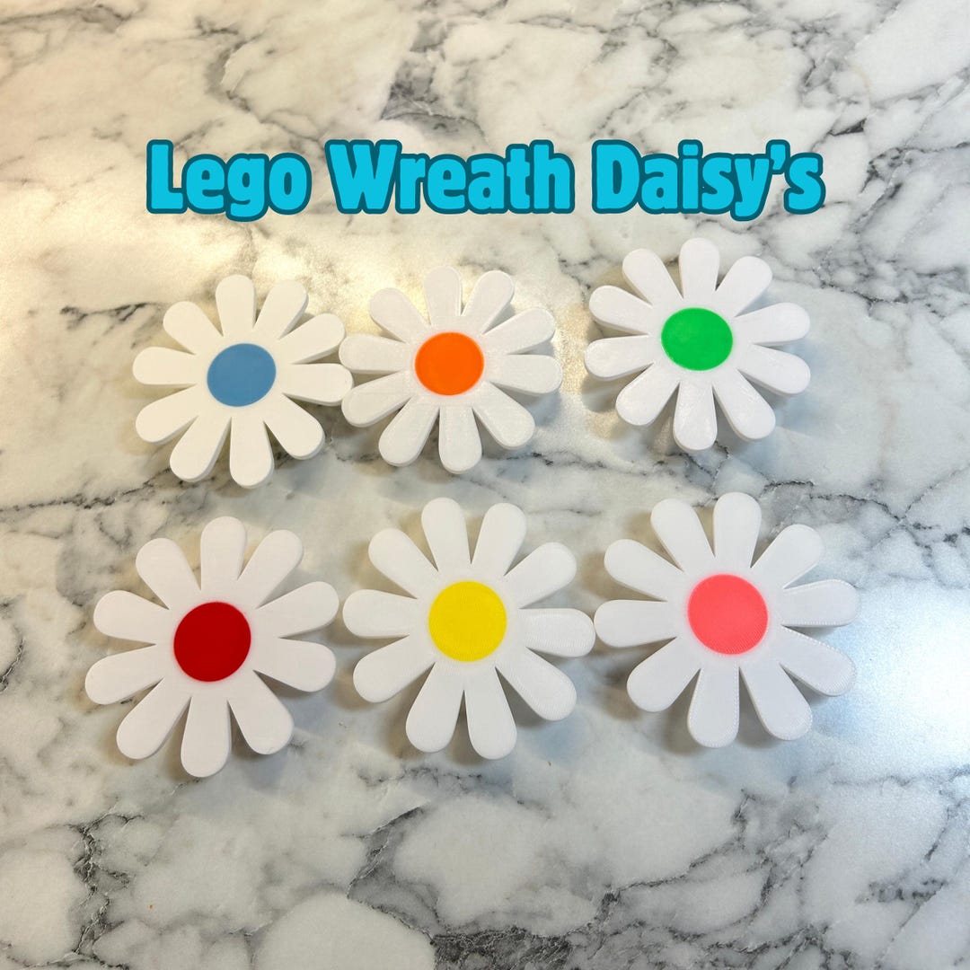 3D Printed Building Block Inspired Extra Daisy Flowers for Giant Wreath ...