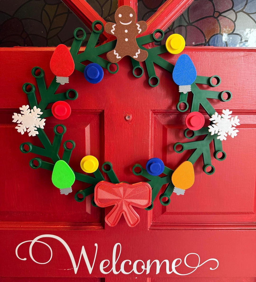 3D Printed Building Block Inspired Christmas WITH Lightbulbs Holiday ...