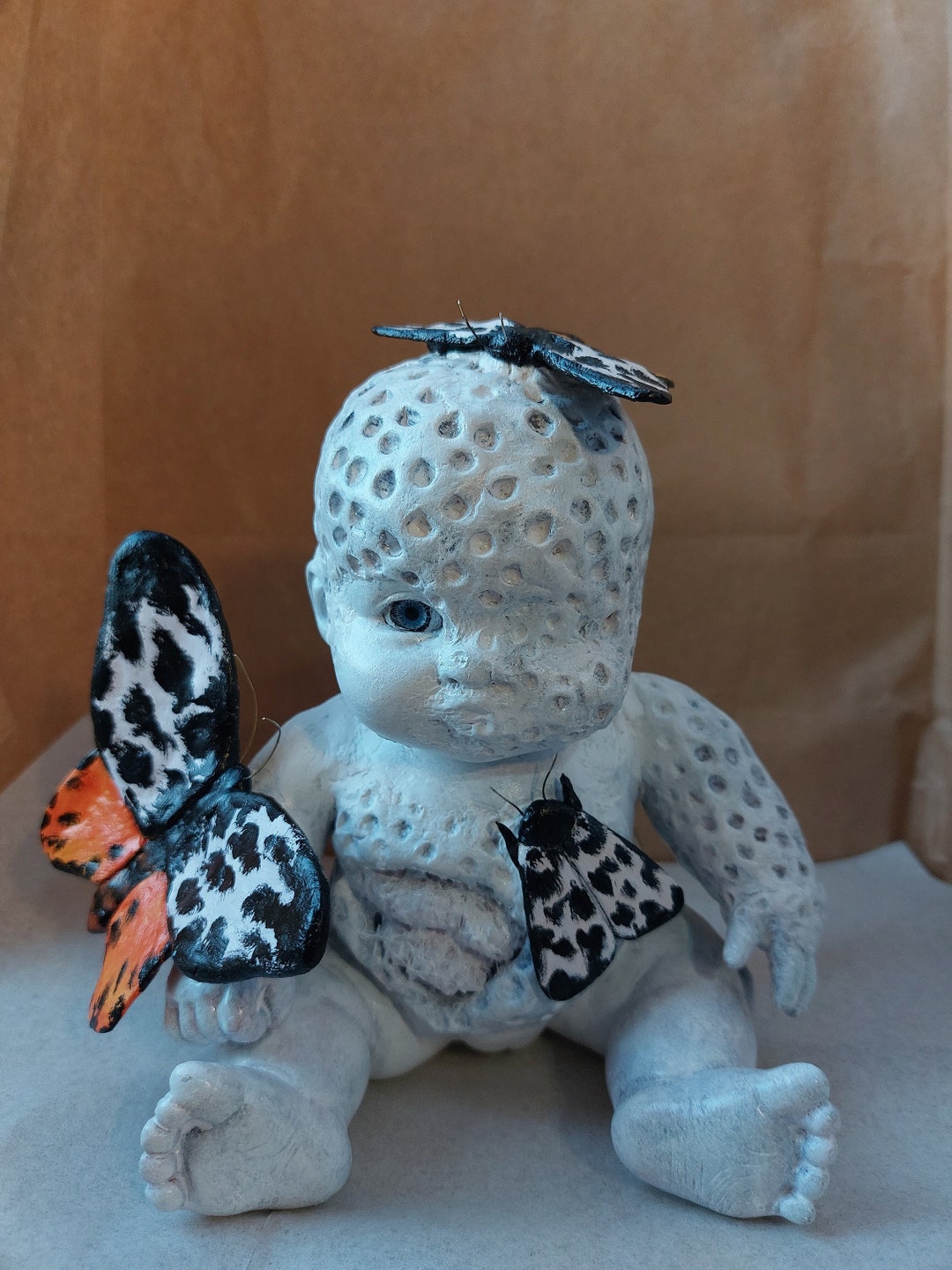 Creepy Baby Doll Decor Doll Cute Art Doll Handmade Halloween Horror ...