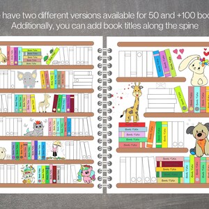 Bookshelf Printable Template Book Tracker Reading Challenge 50-100 ...
