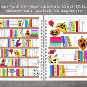Bookshelf Halloween Printable Template Book Tracker Reading Challenge ...