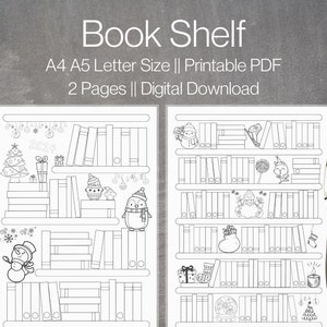 Christmas Bookshelf Printable Template Book Tracker Reading Challenge ...