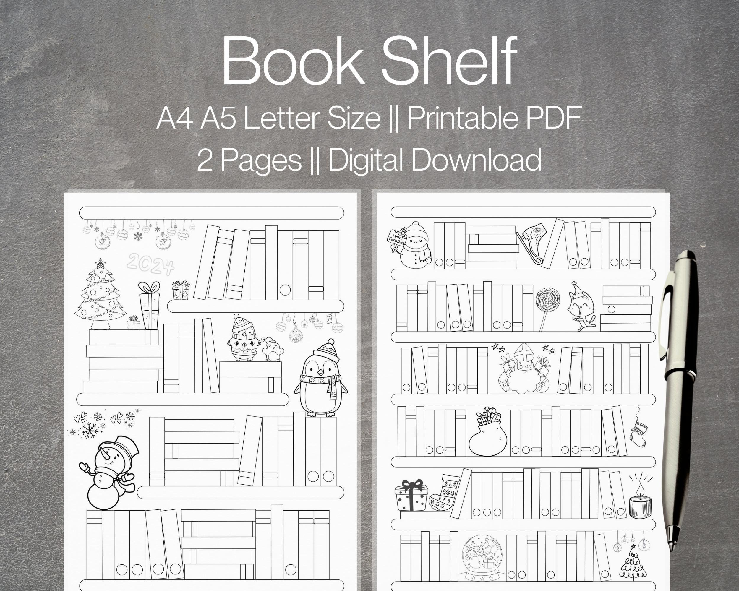 Christmas Bookshelf Printable Template Book Tracker Reading Challenge ...