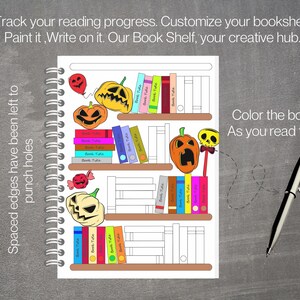 Bookshelf Halloween Printable Template Book Tracker Reading Challenge ...