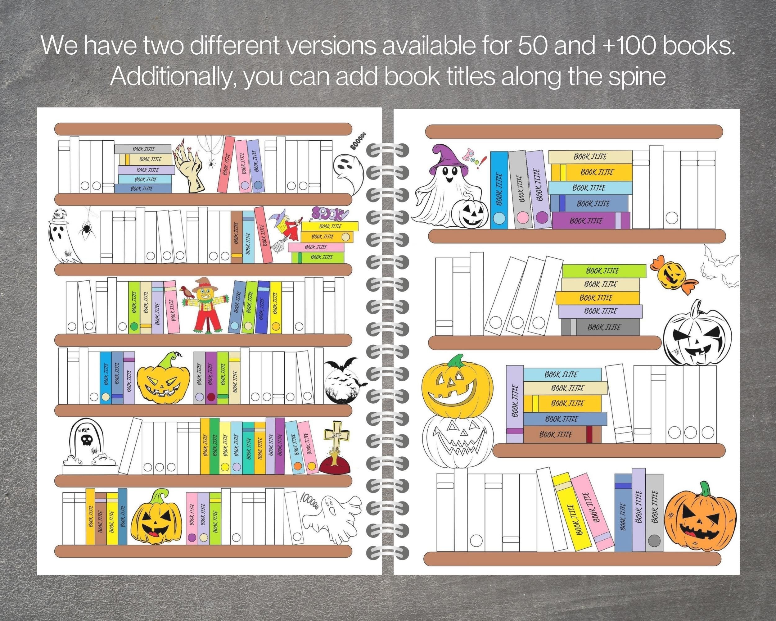 Halloween Bookshelf Printable Template Book Tracker Reading Challenge ...