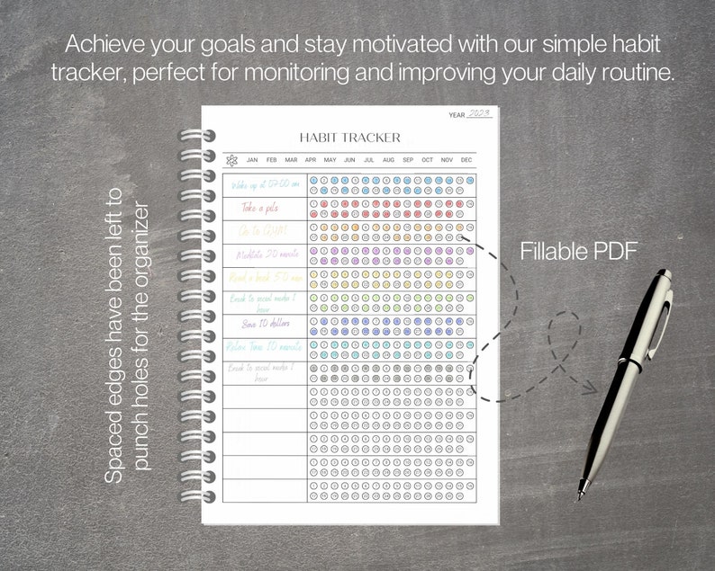 Daily Habit Tracker Printable Everyday Habit Tracker Routine Tracker ...