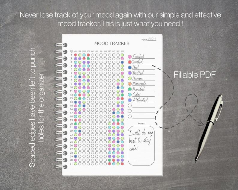 Mood Tracker Printable Mental Health and Anxiety Tracker Mood Journal ...